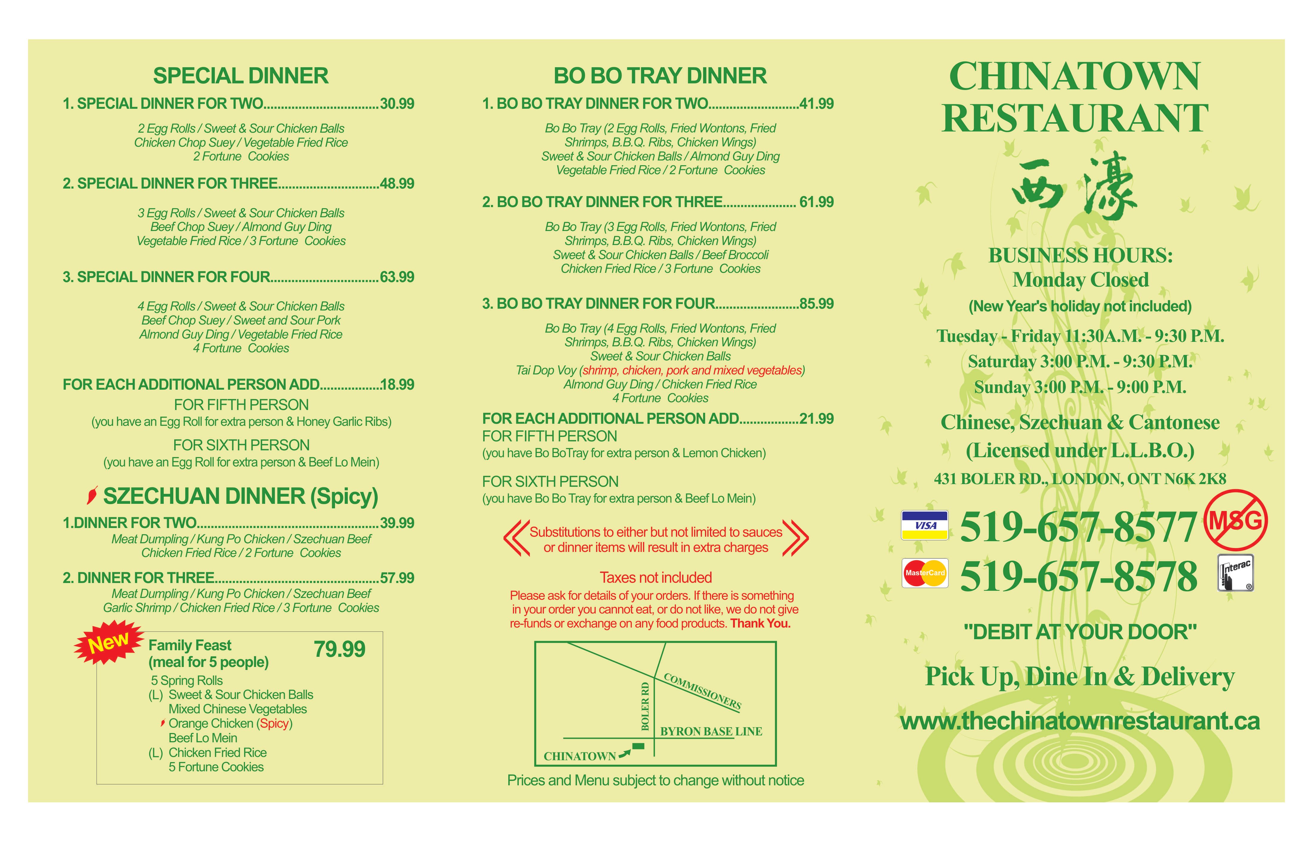 Chinatown Restaurant - Menu 2