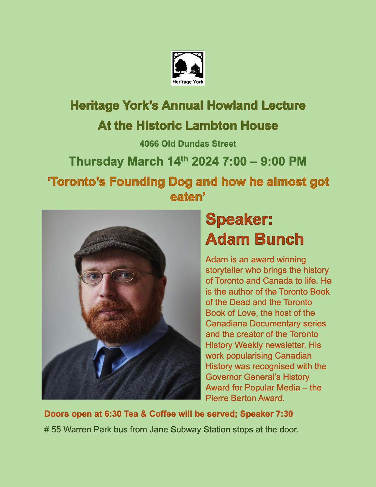 Lambton House - Howland Lecture Poster