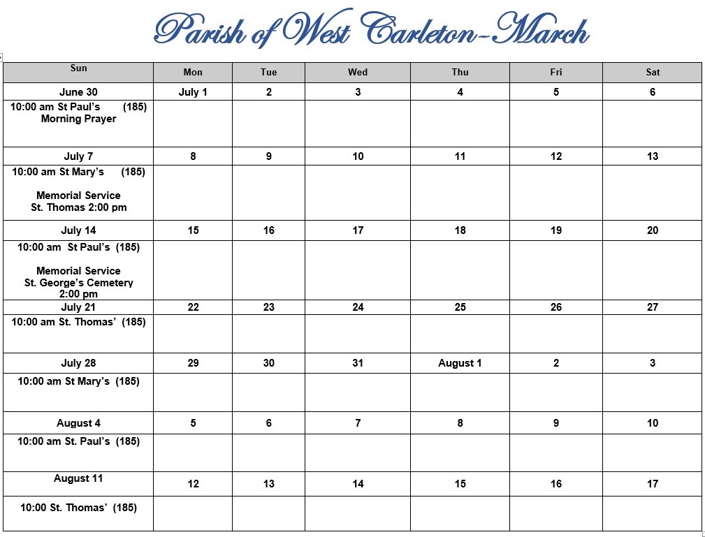 The Parish of West Carleton-March